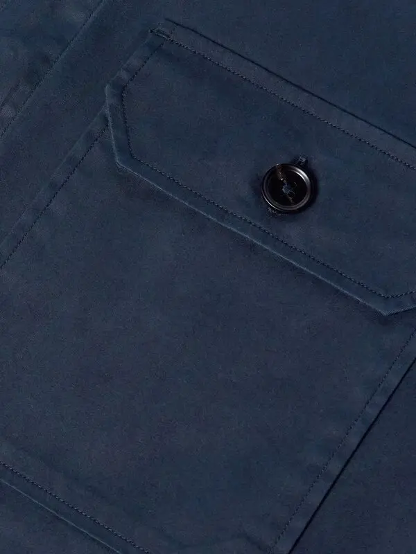 Zegna Cotton-blend Twill Overshirt - Blue