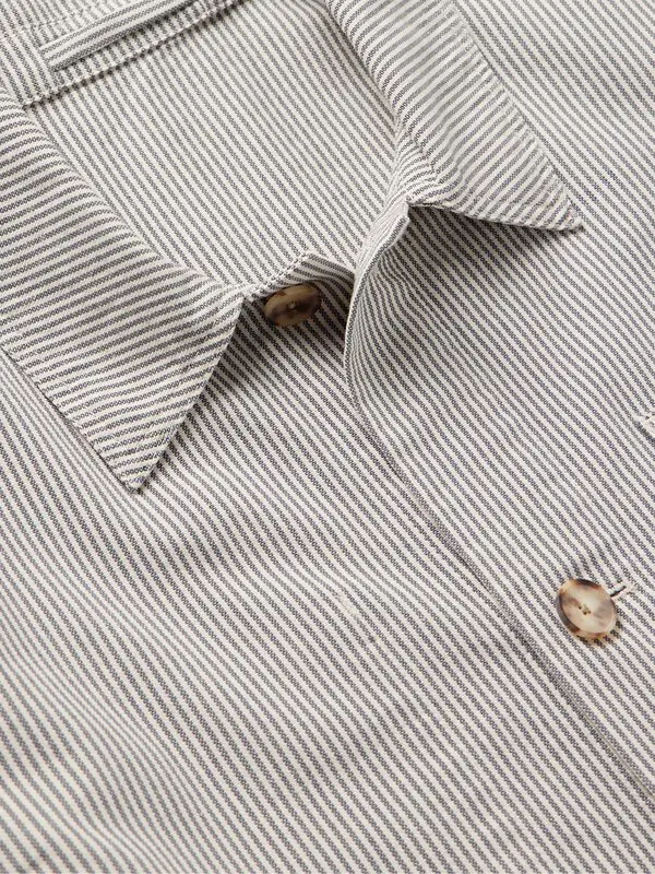 Mr P. Striped Organic Cotton Chore Jacket