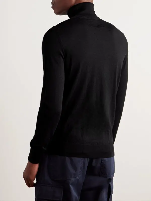 Zegna Cashmere And Silk-blend Rollneck Sweater - Black