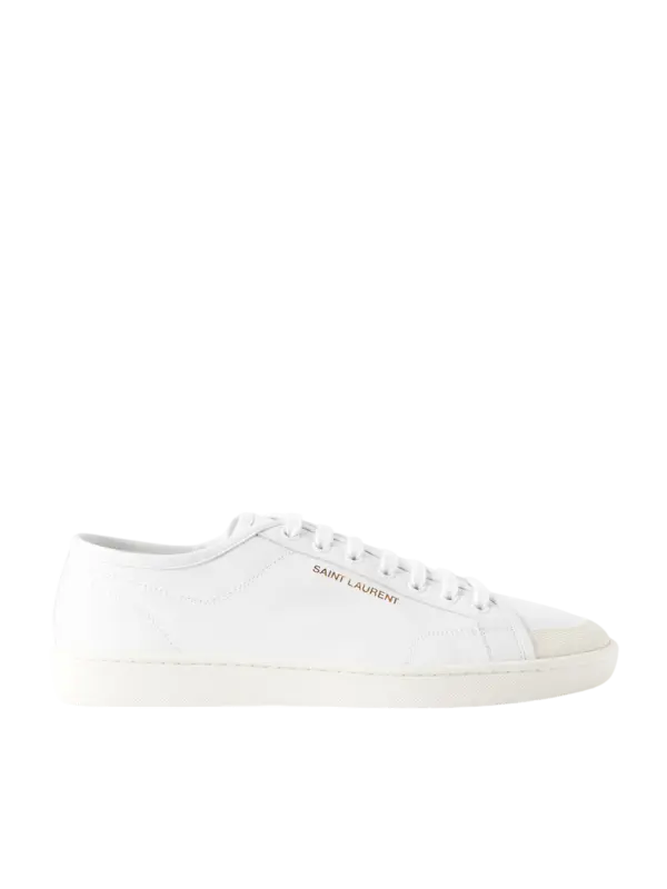 Saint Laurent Gym Low Logo-print Leather Sneakers - White