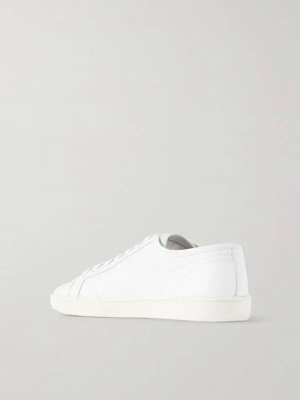 Saint Laurent Gym Low Logo-print Leather Sneakers - White
