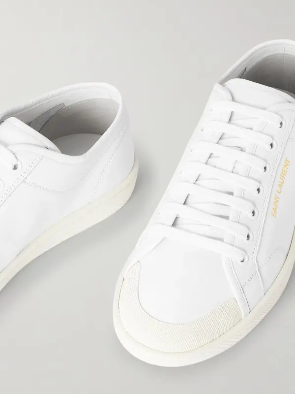 Saint Laurent Gym Low Logo-print Leather Sneakers - White