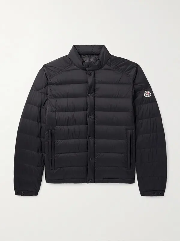 Moncler Slim-fit Logo-appliquéd Padded Shell Down Jacket - Black