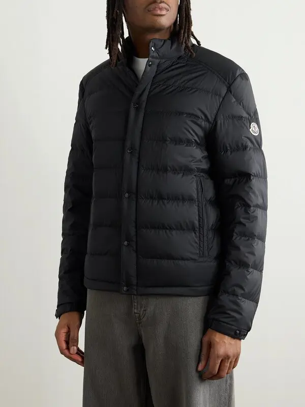 Moncler Slim-fit Logo-appliquéd Padded Shell Down Jacket - Black