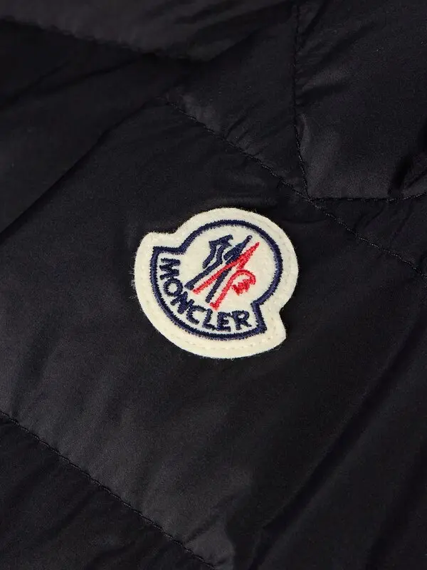 Moncler Slim-fit Logo-appliquéd Padded Shell Down Jacket - Black