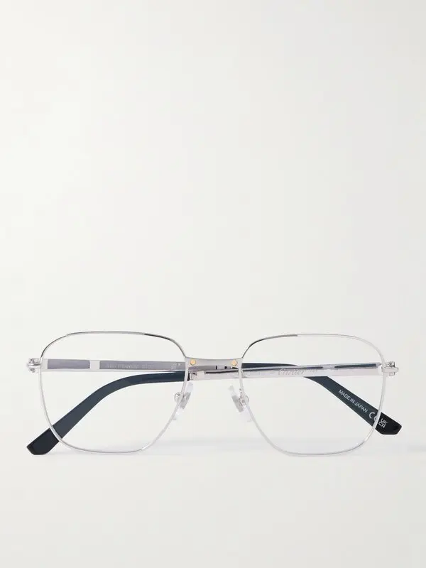 CARTIER Santos De D-frame Optical Glasses - Silver