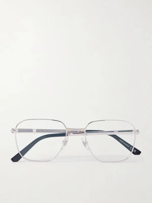 Cartier Santos De D-frame Optical Glasses - Silver