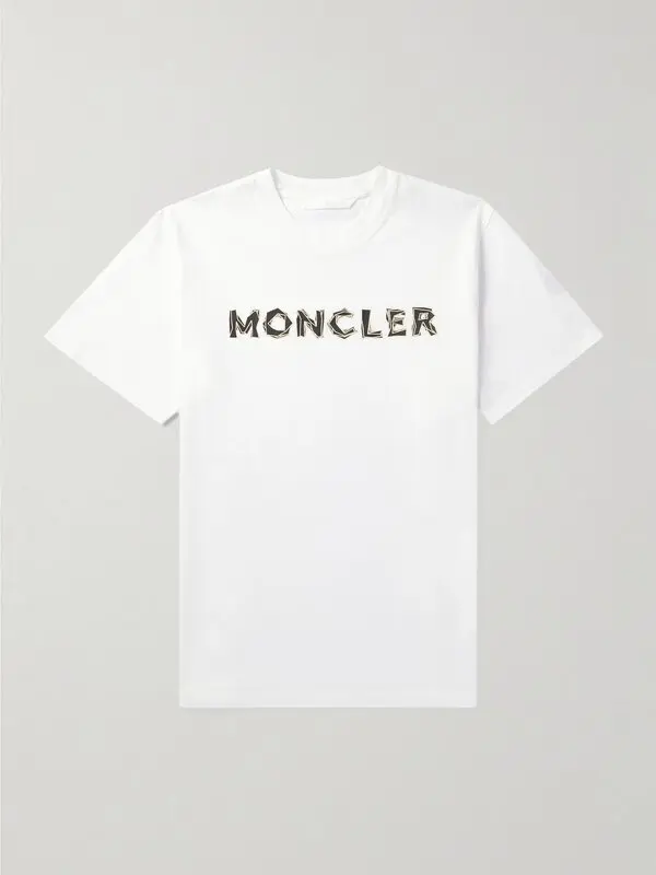 Moncler Logo-print Cotton-jersey T-shirt - White