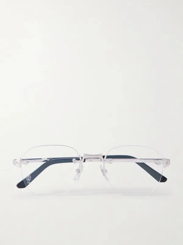Cartier Santos De Rimless Optical Glasses - Silver