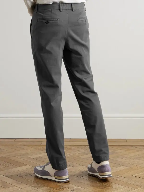 Mr P. Samuel Straight-leg Organic Cotton-blend Twill Chinos - Gray