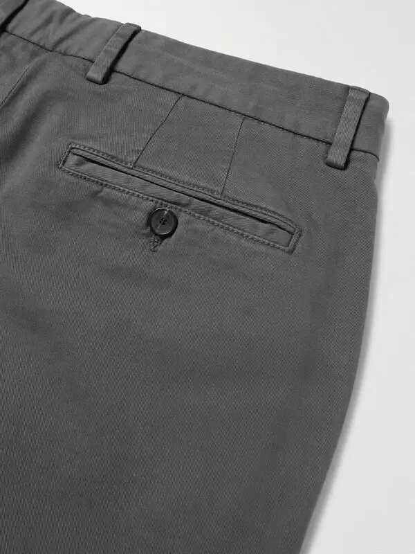 Mr P. Samuel Straight-leg Organic Cotton-blend Twill Chinos - Gray