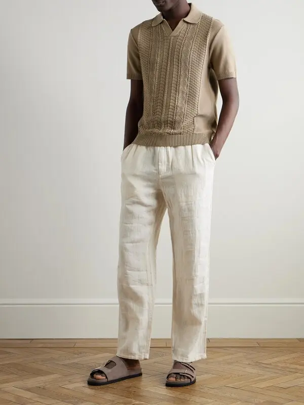 Mr P. Johnny Textured Organic Cotton Polo Shirt