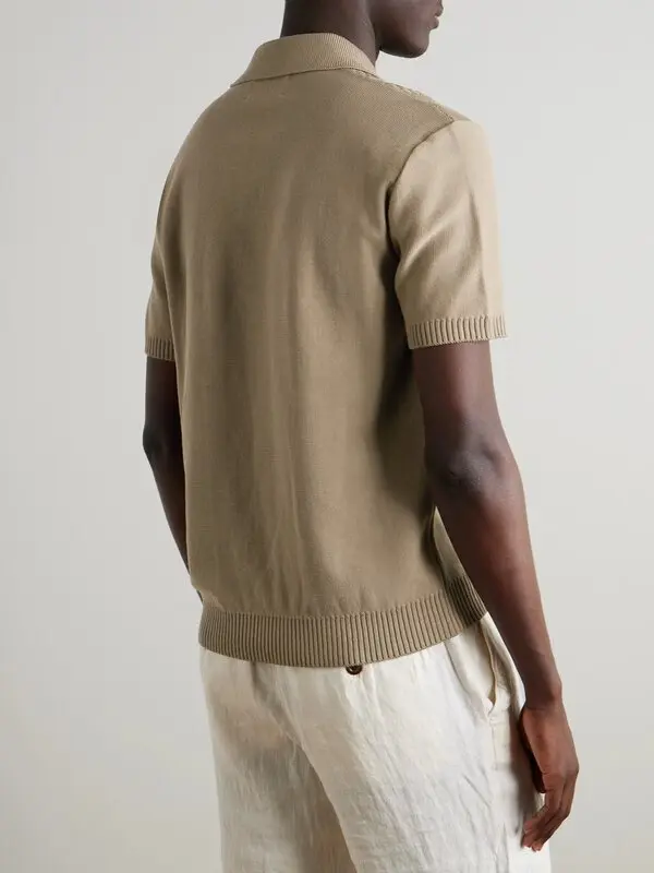 Mr P. Johnny Textured Organic Cotton Polo Shirt