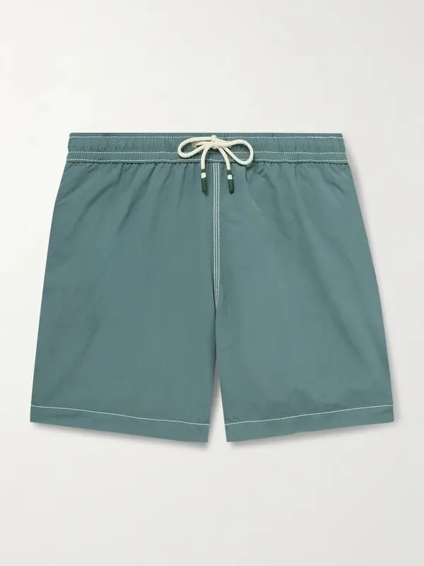 Hartford Straight-leg Mid-length Swim Shorts - Green