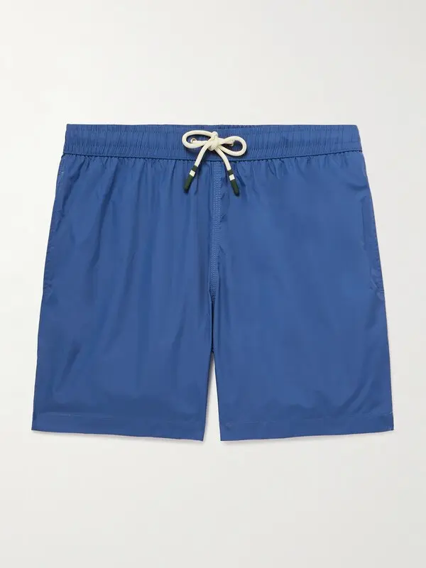 Hartford Straight-leg Mid-length Recycled Swim Shorts - Blue
