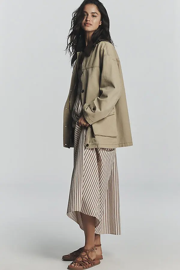 PILCRO Faux-leather Collar Barn Jacket