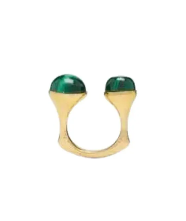 Ulla Johnson Lali Double Stone Ring In Malachite 60% Off