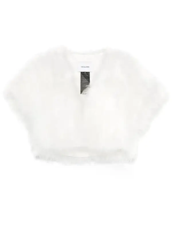 YVES SALOMON Feather Jacket - White