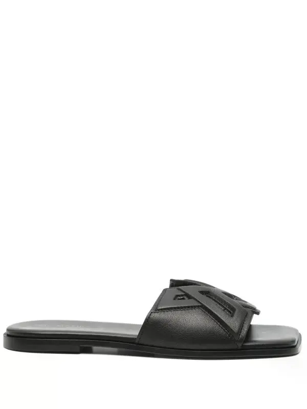 VIC MATIE Leather Flats - Black