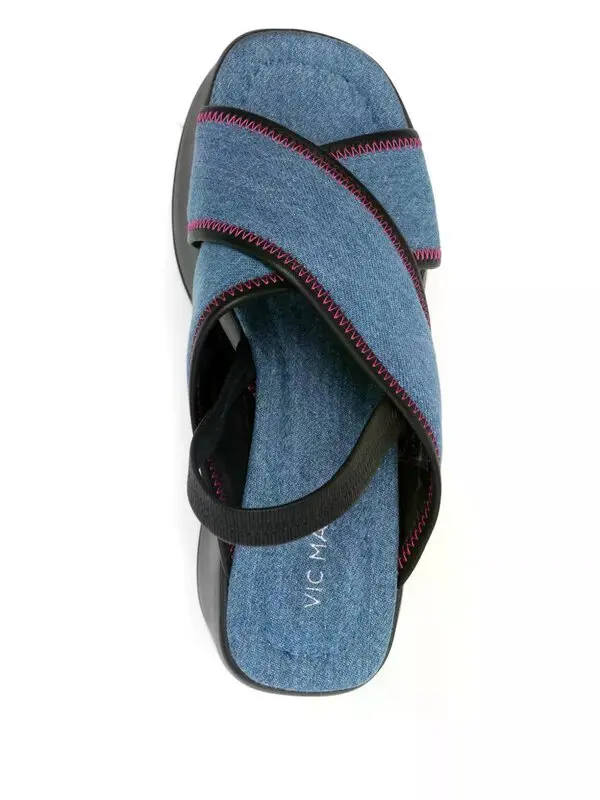 VIC MATIE 100mm Platform Sandals - Blue