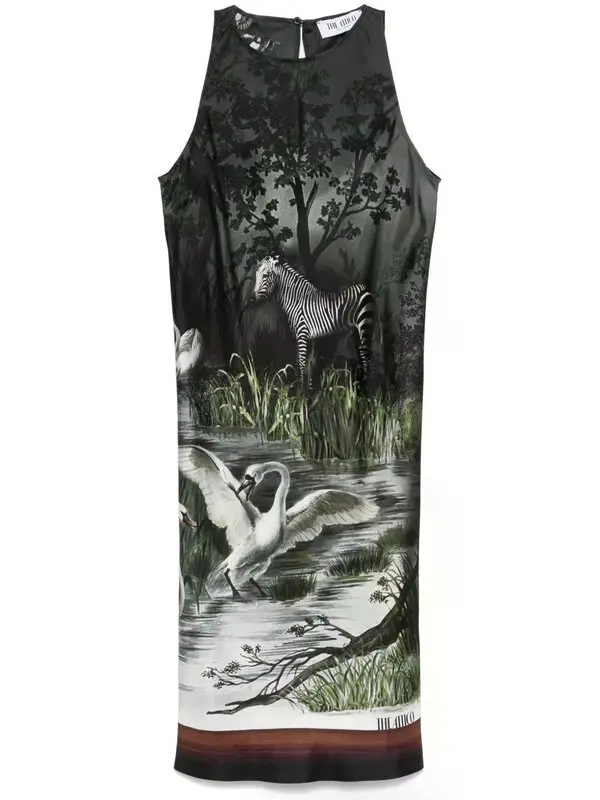 Attico Night-print Mini Dress - Green