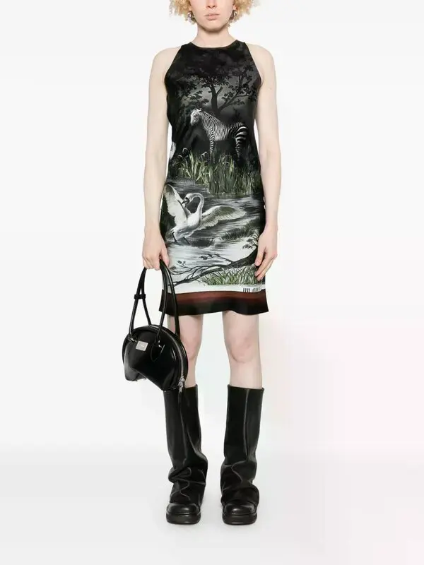 Attico Night-print Mini Dress - Green
