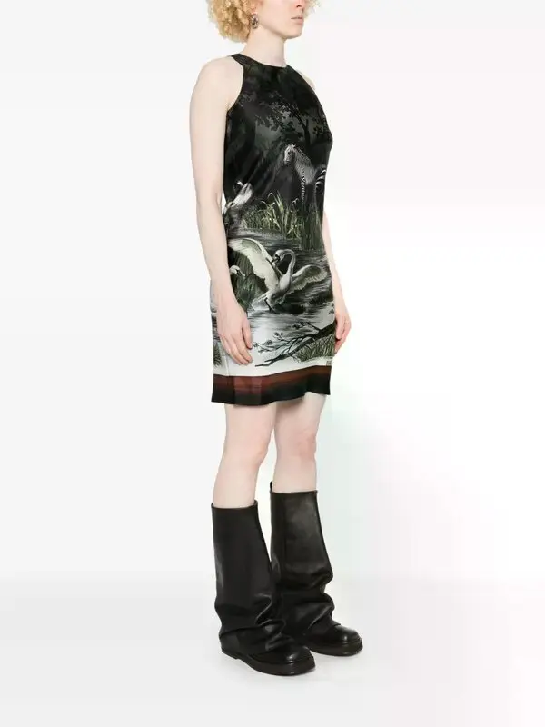 Attico Night-print Mini Dress - Green