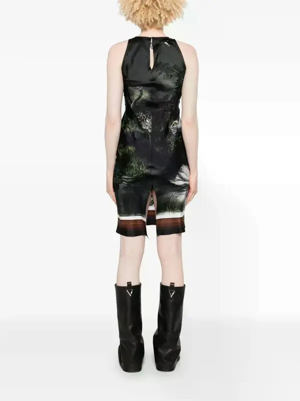 Attico Night-print Mini Dress - Green