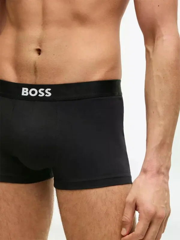 BOSS Three-pack Of Stretch-cotton Trunks - Black