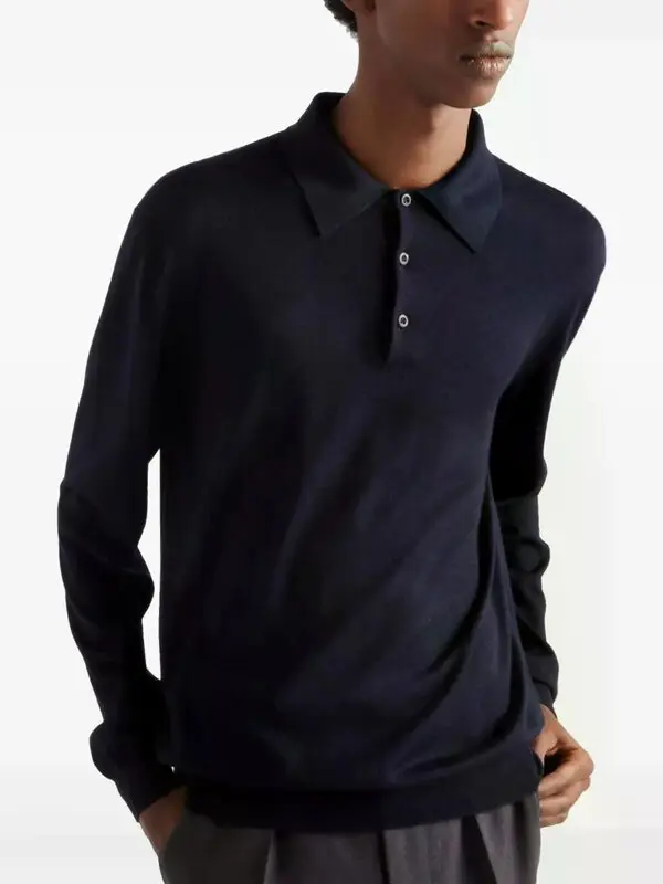 Prada Buttoned Polo Shirt - Blue