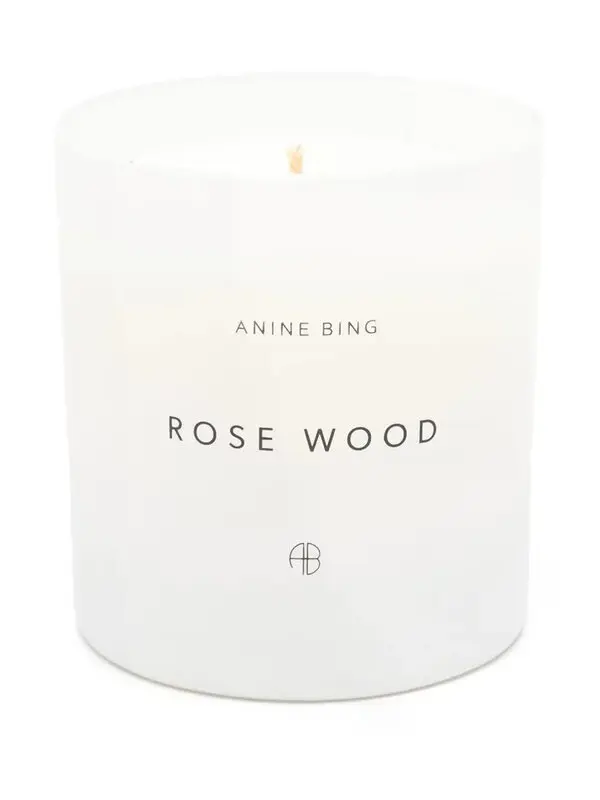 ANINE BING Rose Wood Candle - White