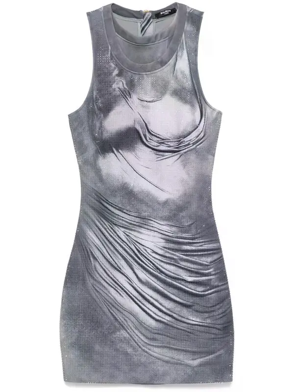 Balmain Trompe L'oeil-print Mini Dress