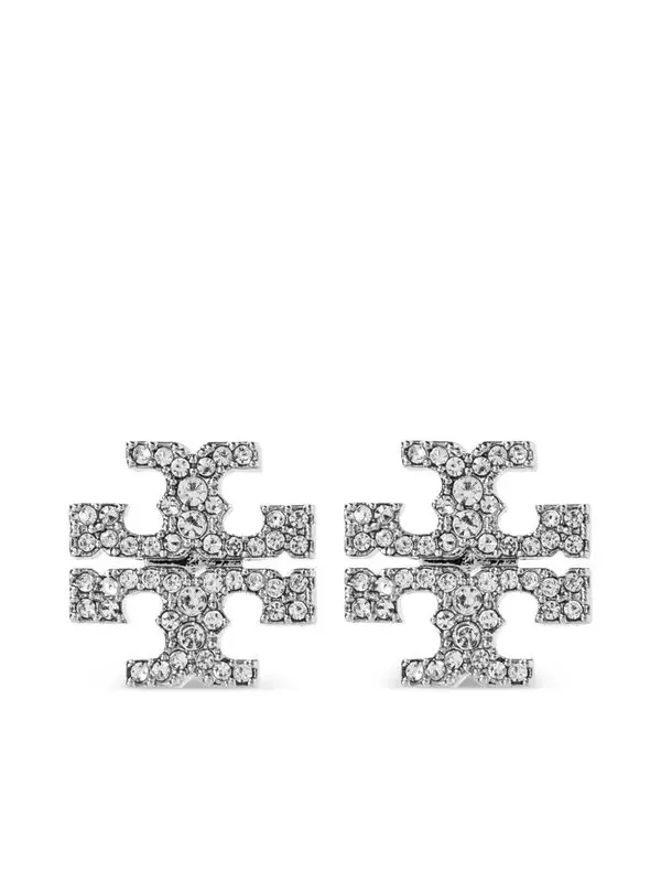 Tory Burch Icon Pavé Stud Earrings - Silver