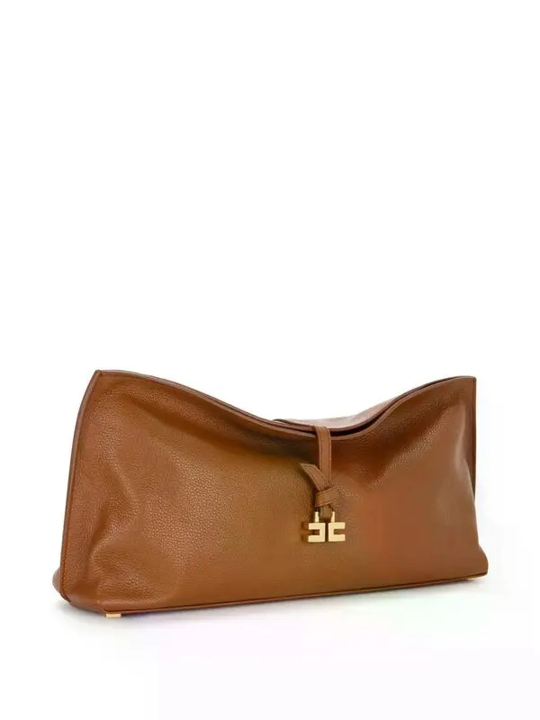 Elisabetta Franchi Boulevard Leather Clutch Bag - Brown