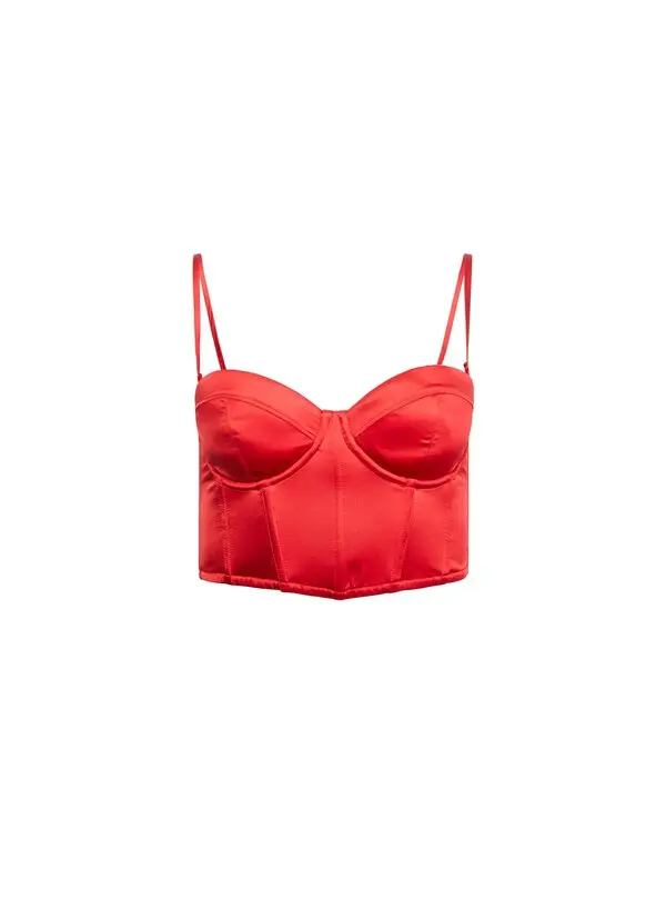 FLEUR DU MAL Rouge Cropped Hamptons Bustier