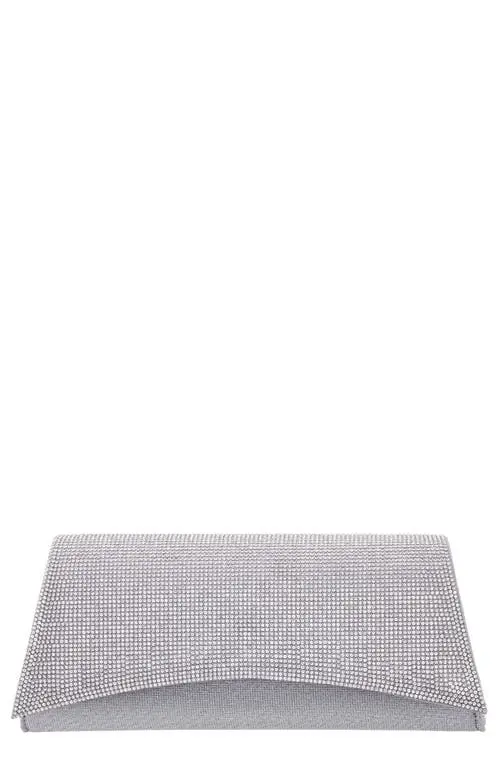 Nina Enid Rhinestone Clutch - Silver