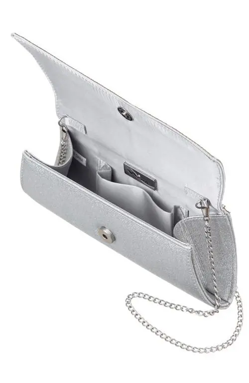 Nina Enid Rhinestone Clutch - Silver
