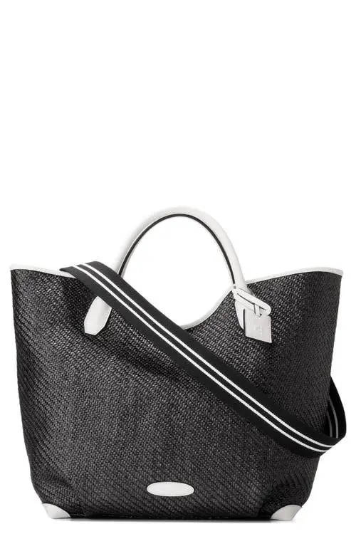 Cole Haan Amagansett Raffia Tote - Black Straw
