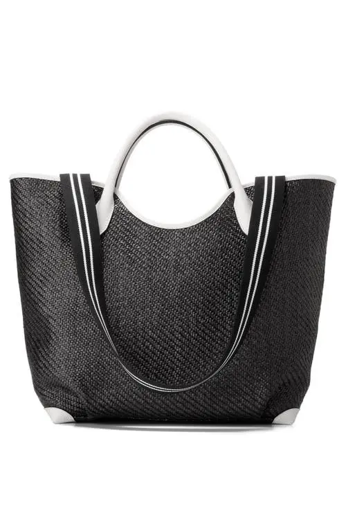 Cole Haan Amagansett Raffia Tote - Black Straw