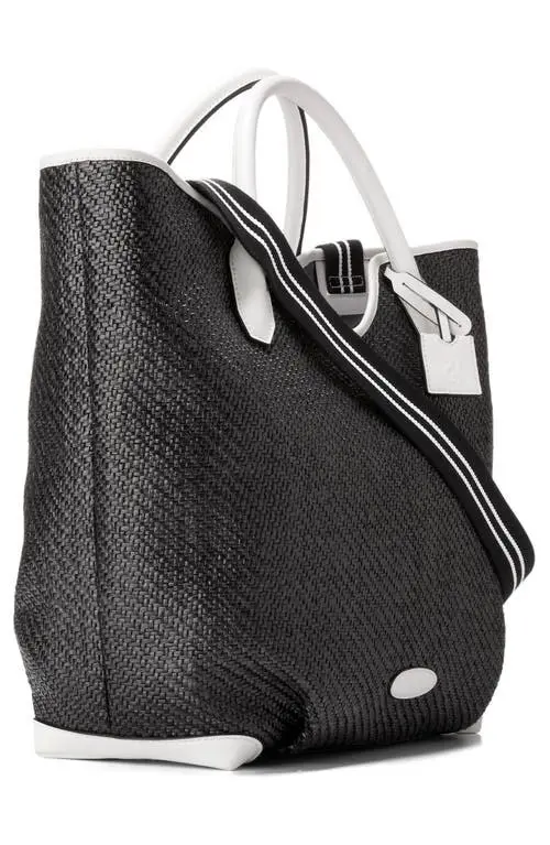 Cole Haan Amagansett Raffia Tote - Black Straw