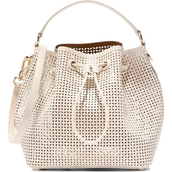 Cole Haan Lidia Perforated Leather Bucket Bag
