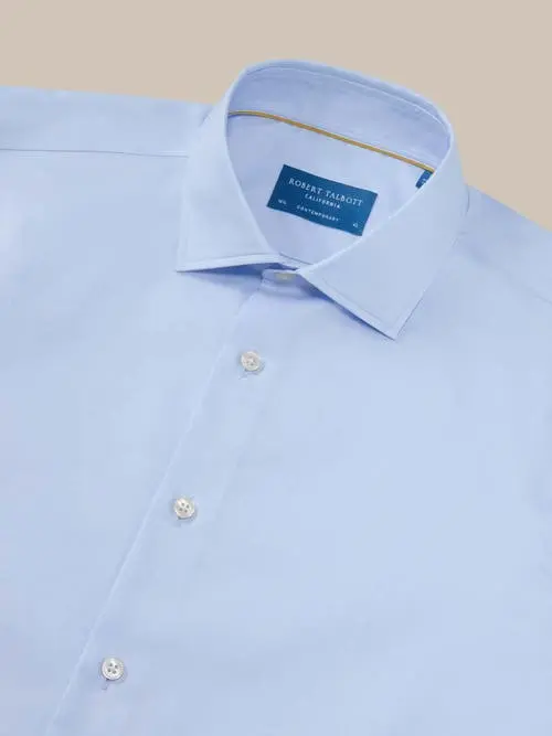 Robert Talbott Reynolds Twill Contemporary Fit Shirt - Light Blue