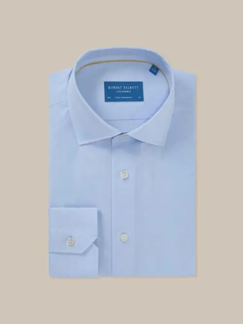 Robert Talbott Reynolds Light Weight Poplin Contemporary Fit Shirt - Light Blue