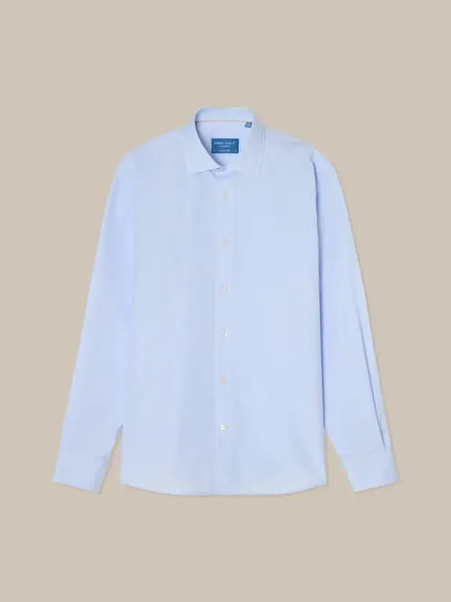Robert Talbott Reynolds Light Weight Poplin Contemporary Fit Shirt - Light Blue
