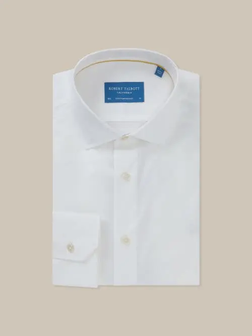 Robert Talbott Reynolds Light Weight Poplin Contemporary Fit Shirt - White