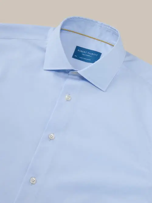 Robert Talbott Reynolds Light Weight Poplin Classic Fit Shirt - Light Blue