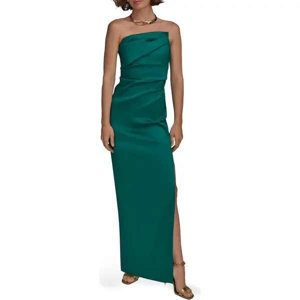 Donna Karan New York Ruched Strapless Gown - Lawn Lwn