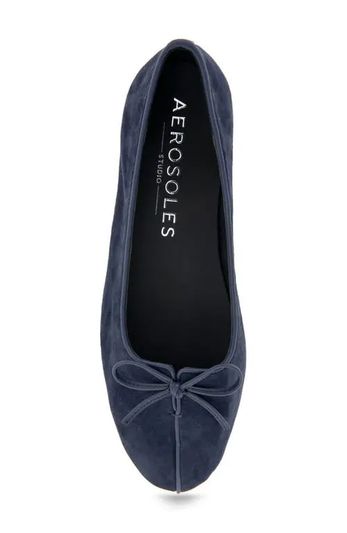 Aerosoles Novia Ballet Flat - Navy Suede