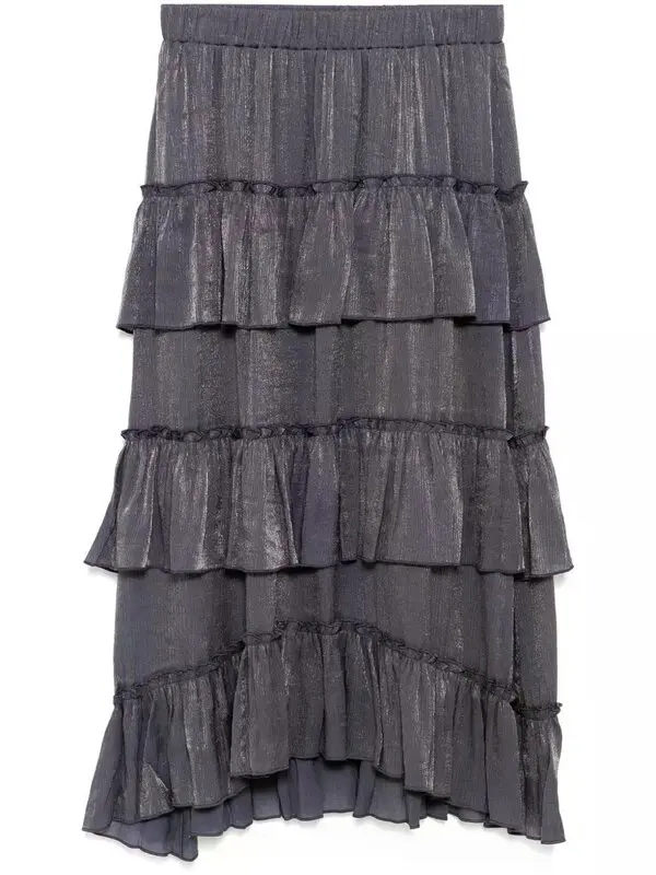 B+AB Tiered Ruffle Midi Skirt