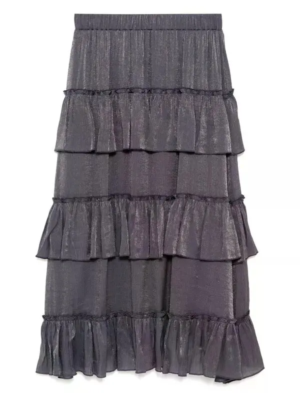 B+AB Tiered Ruffle Midi Skirt